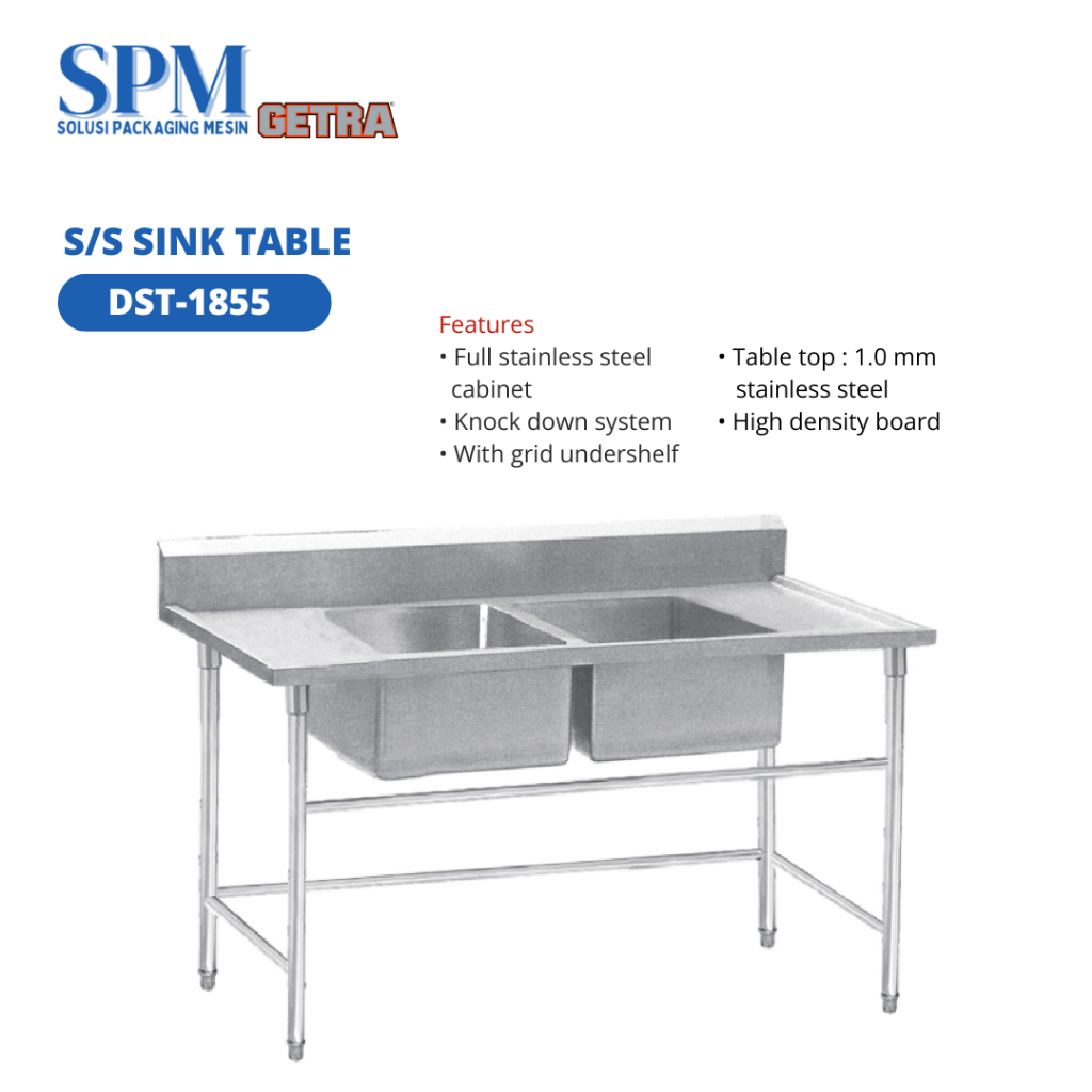Jual Meja Stainless Cuci PIring Kitchen Sink S/S Sink Table Getra DST ...