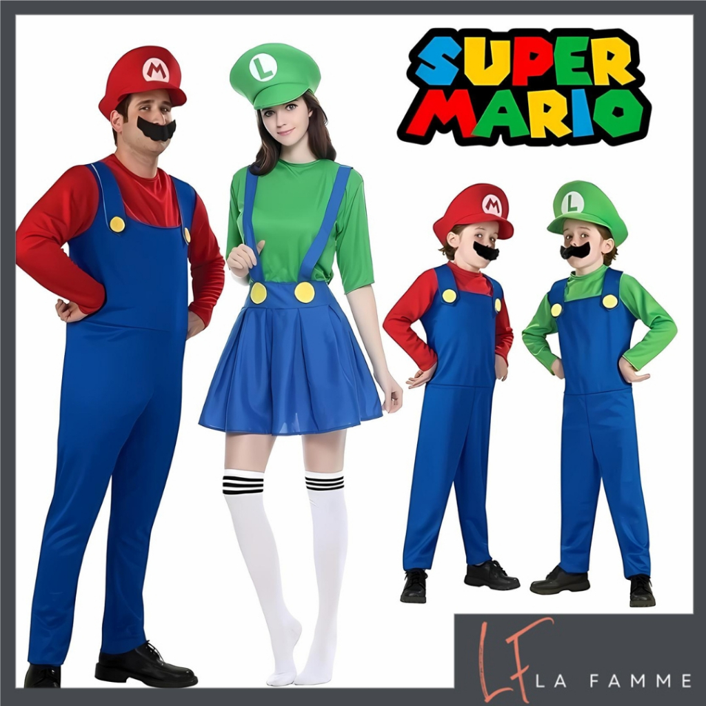 Jual KOSTUM SUPER MARIO BROS Baju Cosplay Luigi Mario Anak Dewasa ...