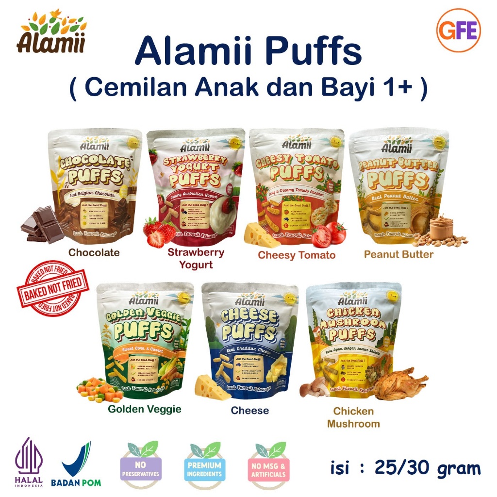Jual Alamii Puffs Puff Camilan Sehat Snack Cemilan MPASI Bayi Anak 1 ...