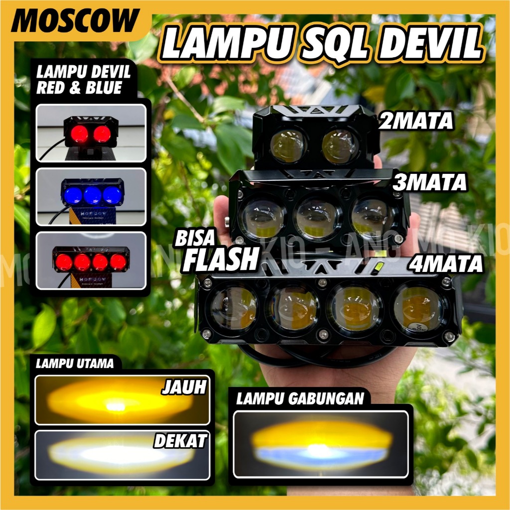 Jual Lampu Tembak MINI SQL 2 MATA 3 MATA 4 MATA Devil Eye Super Terang ...