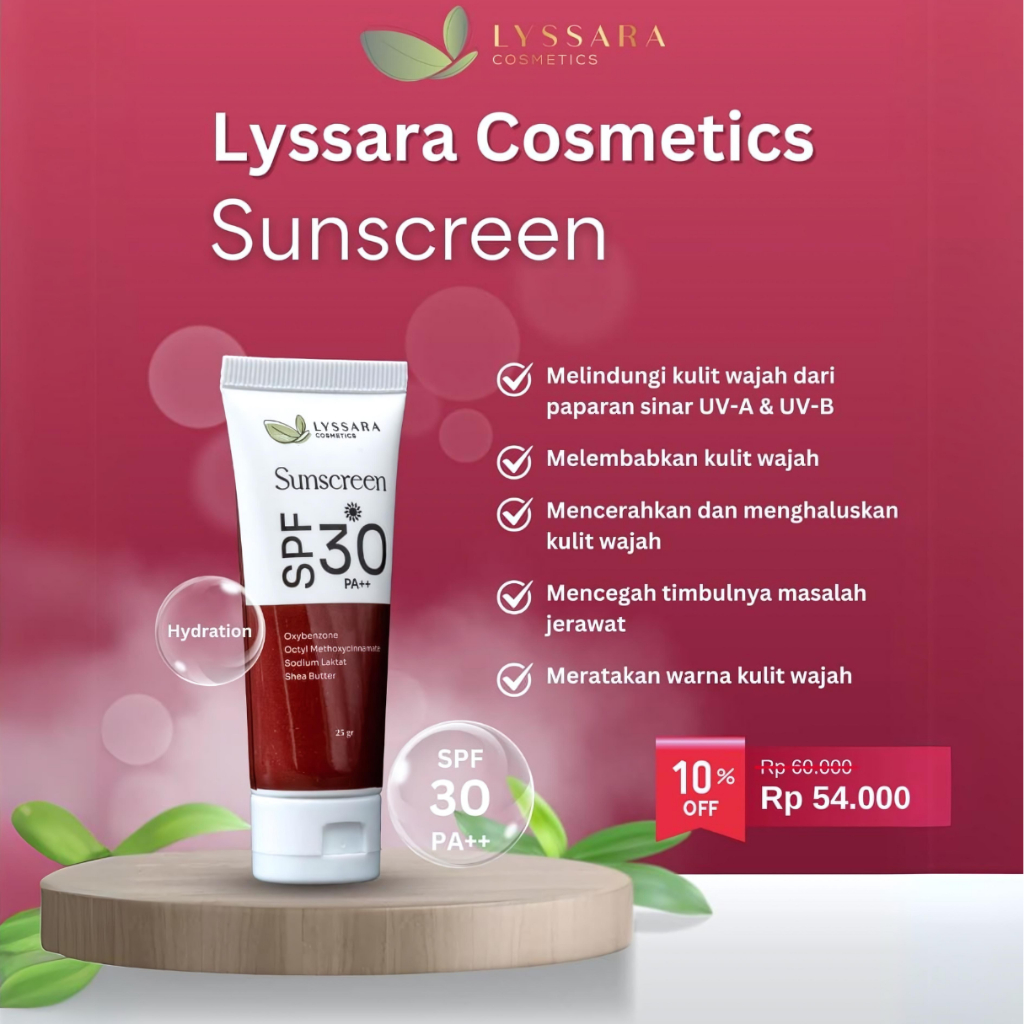 Jual [Official Store] Lyssara Sunscreen 30SPF Pa++ORIGINAL BPOM ...