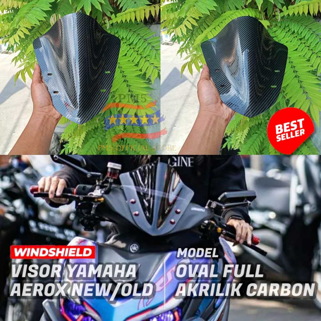Jual VISOR YAMAHA AEROX OLD AEROX NEW MODEL OVAL FULL CARBON BAHAN ...