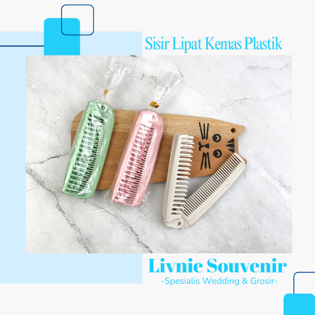 Jual ( isi 50 ) Souvenir Sisir Plastik Lipat Kemasan plastik | Shopee ...