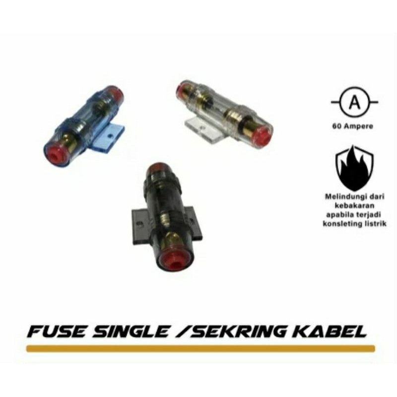 Jual Sekring Tabung 60 A Fuse Holder Sikring Sekering Audio Mobil 60A ...
