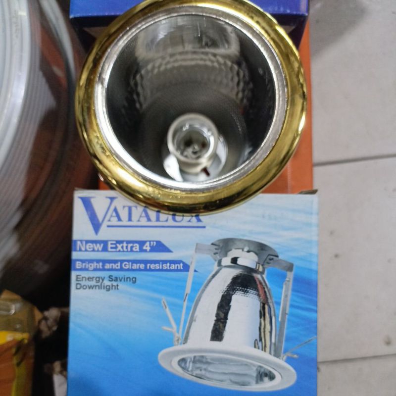 Jual Downlight 4 inch adjustable + Fitting E27 bulat / lampu plafon ...