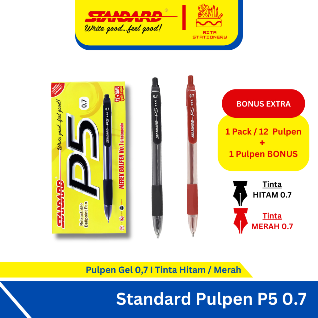 Jual Pulpen / Ballpoint STANDARD P5 - 1 Pack | Shopee Indonesia