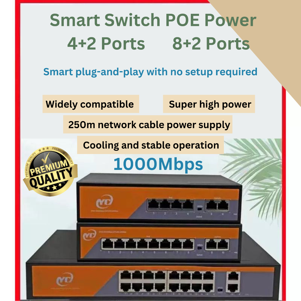 Jual SWITCH POE 4Port / SWITCH POE 8Port / POE SWITCH 4+2PORTS / POE ...