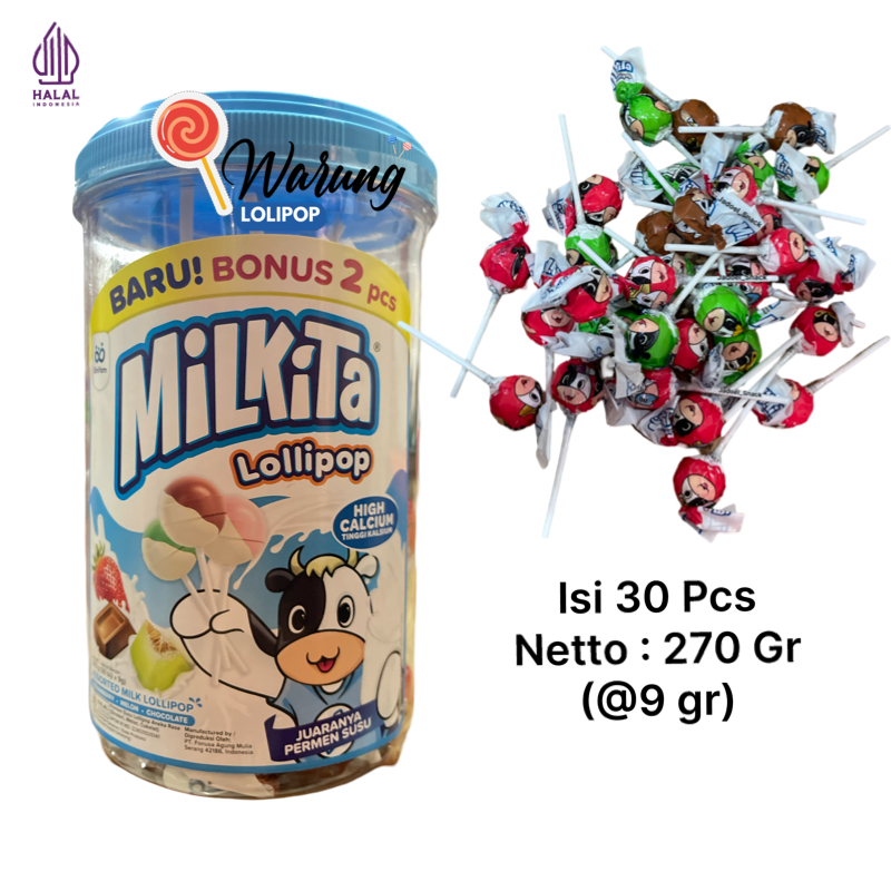 Jual Permen Milkita Lolipop 30 X 9 Gr Rasa Cokelat Strawberry Melon by ...