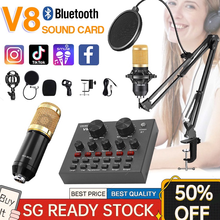 Jual Harga Ekonomis SOUNDCARD V8 PLUS LENGKAP MIC V8 SOUND CARD WITH ...