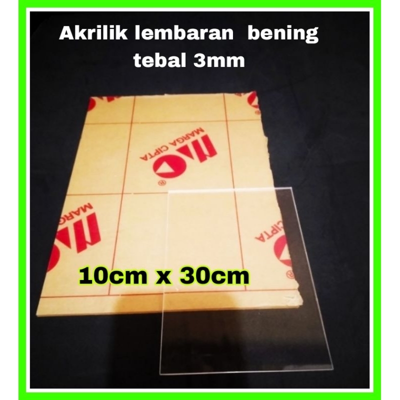 Jual Akrilik bening 3mm ukuran 10x30/Acrylic lembaran bening/Mika | Shopee Indonesia