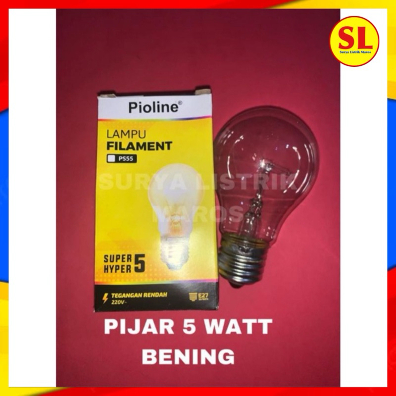 Jual PIOLINE LAMPU PIJAR PIOLINE 5 WATT FILAMENT BULB | Shopee Indonesia