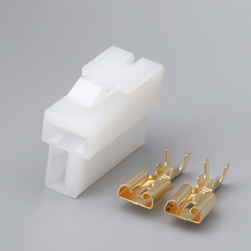 Jual Socket Soket 2 Pin FEMALE Besar Warna PUTIH + Skun 6.3 | Shopee ...