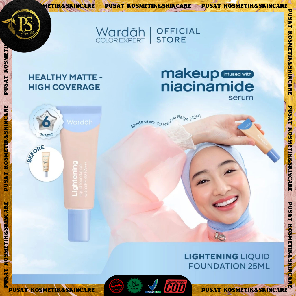 Jual WARDAH LIGHTENING LIQUID FOUNDATION BLISTER 25 ML SPF 30 PA +++ l ...