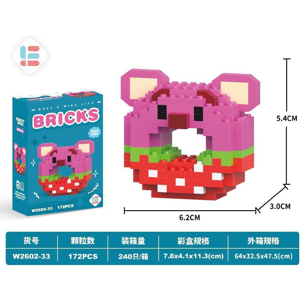 Jual Bricks Donat Building Blocks Puzzle Nano Brick Karakter Series ...