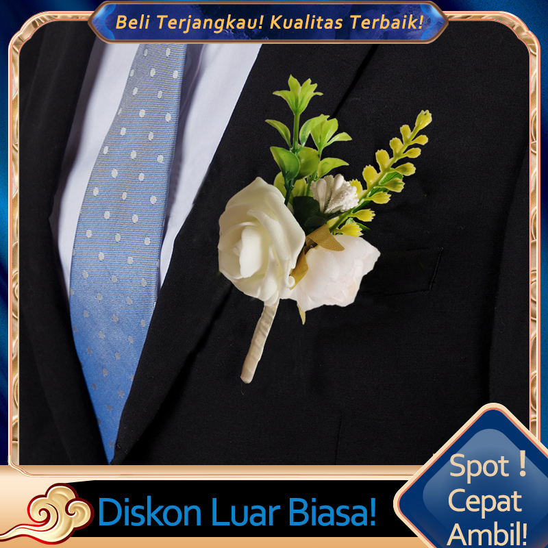 Jual Corsage Bunga Jas Pria/Bunga Kecil Groomsmen/Pita Pin Bunga Jas ...