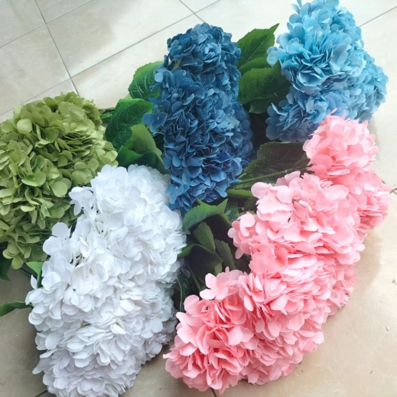 Jual bunga hydrangea artificial 1 tangkai panjang | Shopee Indonesia