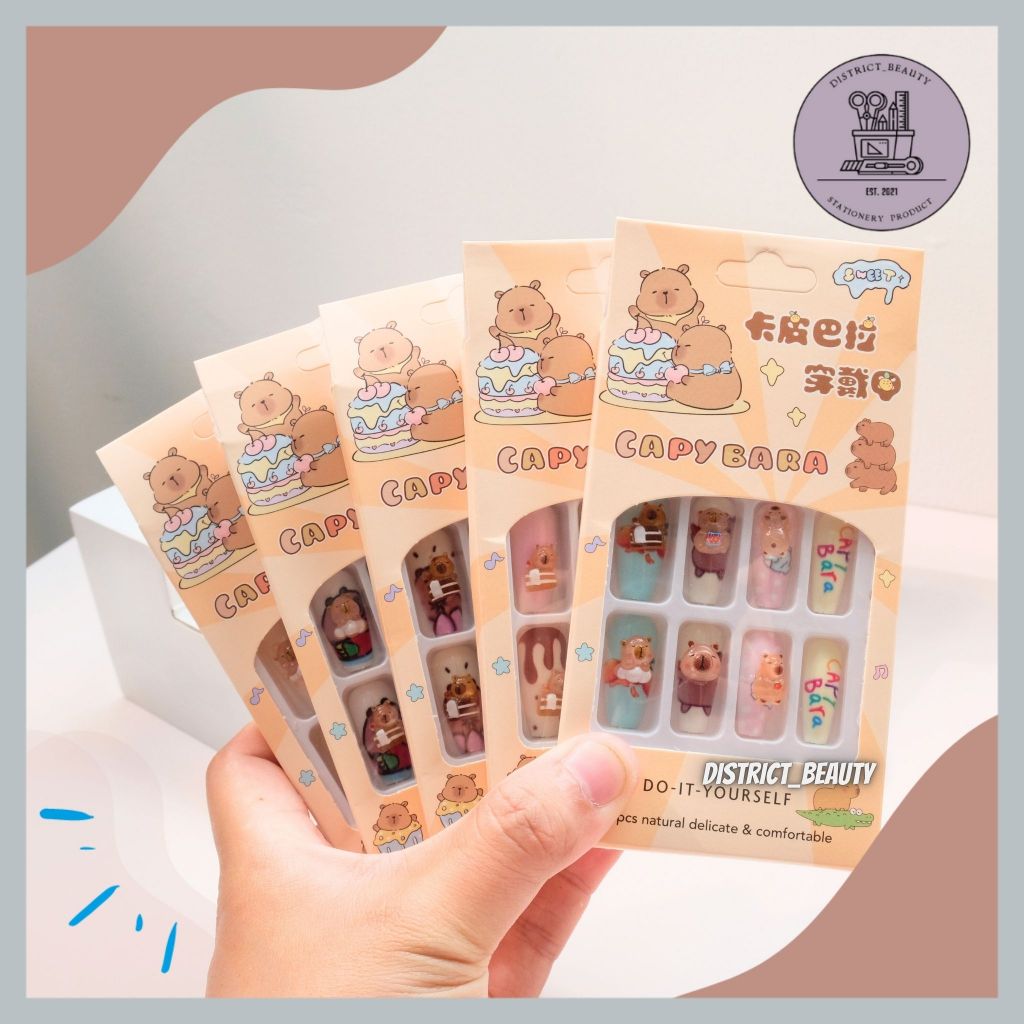 Jual KUKU PALSU CAPYBARA NAIL ART KUKU PALSU TIMBUL BONEKA MOTIF ...