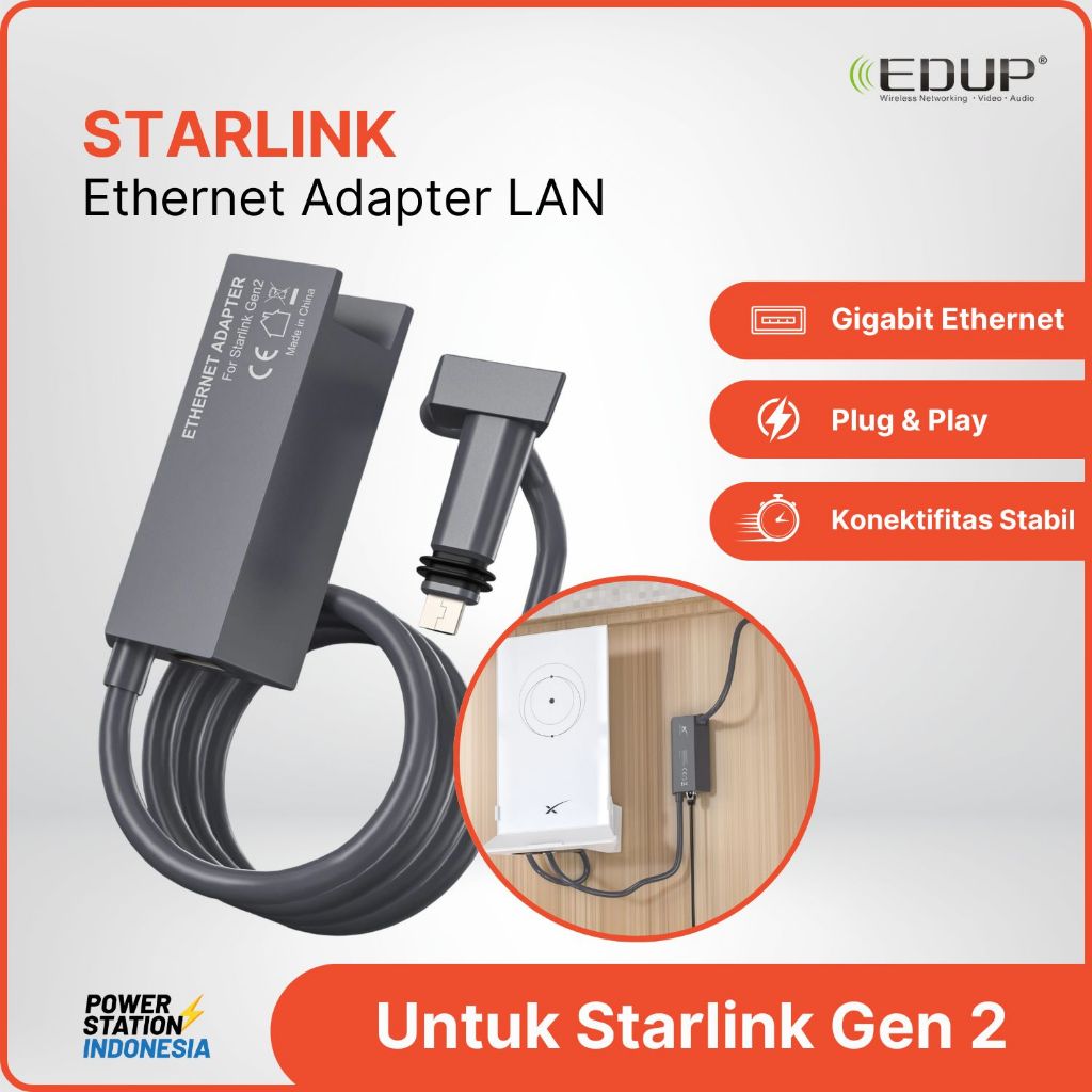 Jual Starlink Ethernet Adapter Gen 2 EDUP / LAN / RJ45 - Untuk Starlink ...