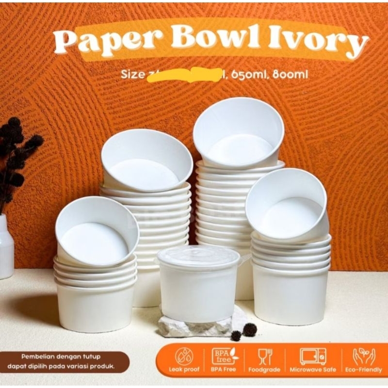 Jual PAPER BOWL PUTIH 650ML | PAPER BOWL NESTO (BOWL SAJA) | Shopee ...