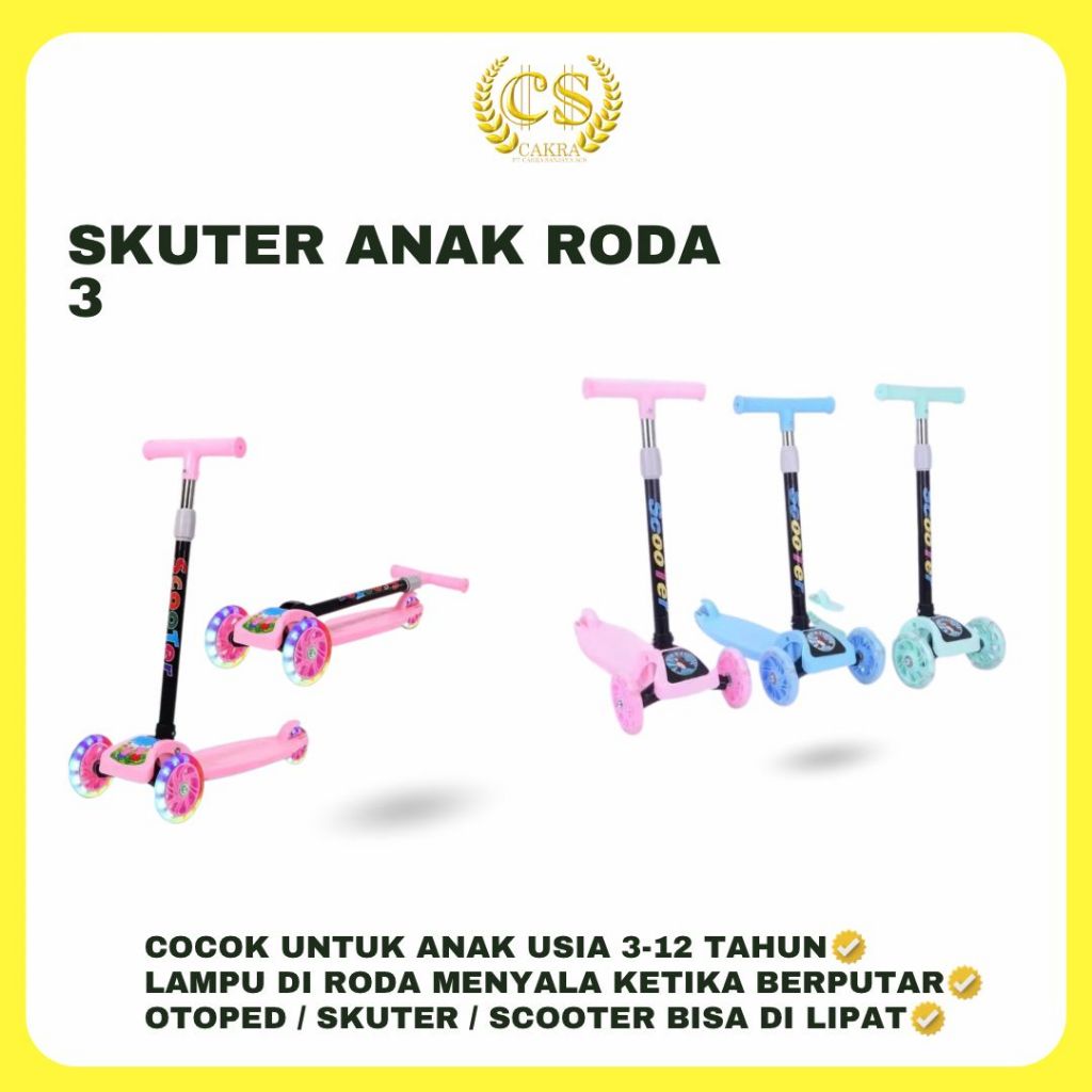 Jual Skuter Anak Roda 3 / Scooter Otoped Anak / Skuter Lipat / Toys ...