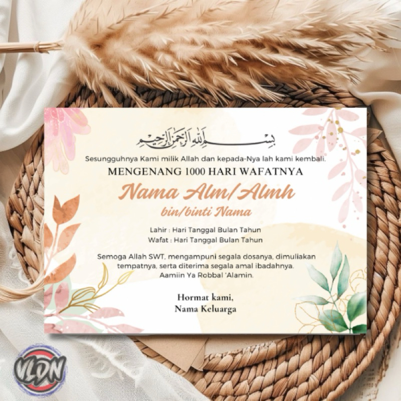 Jual Stiker Kartu Mengenang 40, 100, 1000 hari Wafat, Stiker Kartu ...