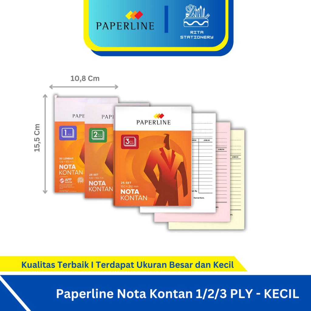 Jual Paperline Nota Kontan KECIL NCR 1/2/3 PLY - Satuan | Shopee Indonesia