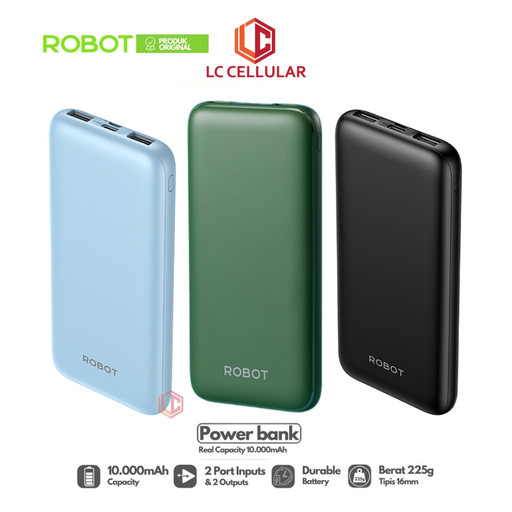 Jual LC CELL PowerBank ROBOT RT12 10000mAh Dual Input Port Type C ...