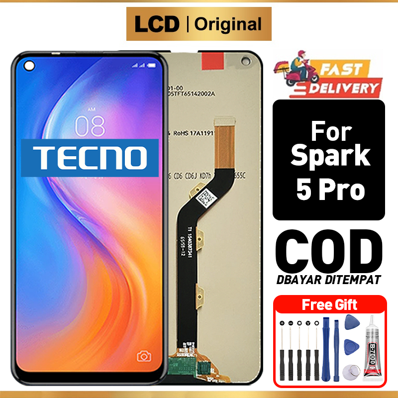 Jual LCD Tecno spark 5 pro Original Touchscreen Fullset Asli Ori Compatible For Glass Touch ...