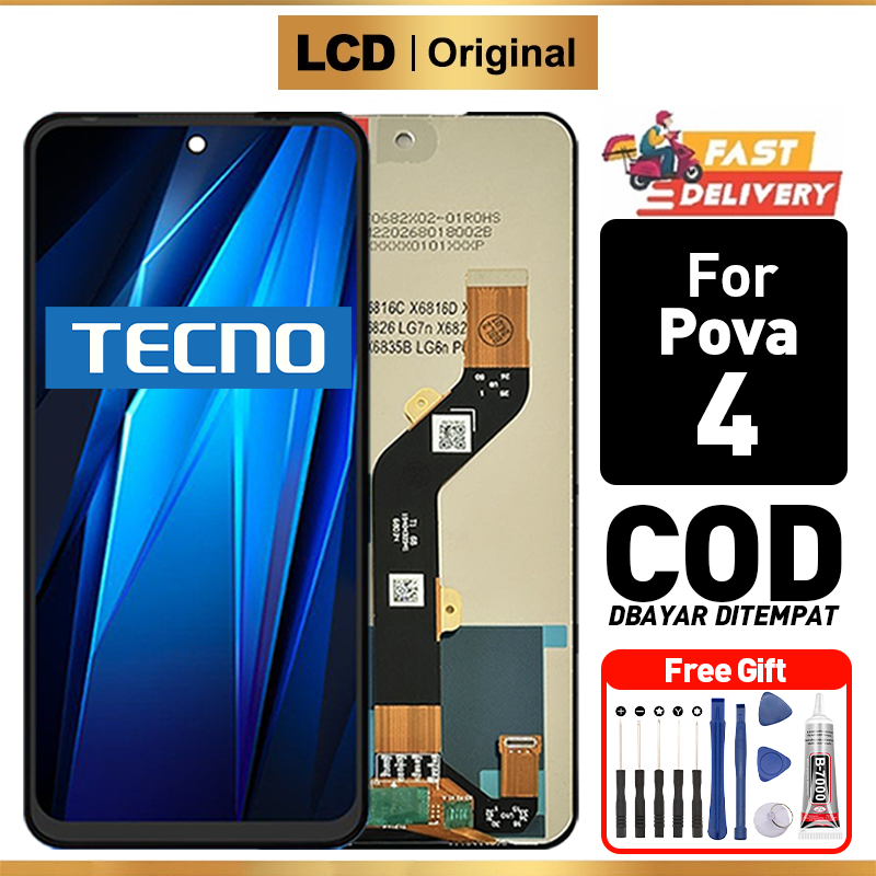 Jual LCD Tecno Pova 4 Original Touchscreen Fullset Asli Ori Compatible ...
