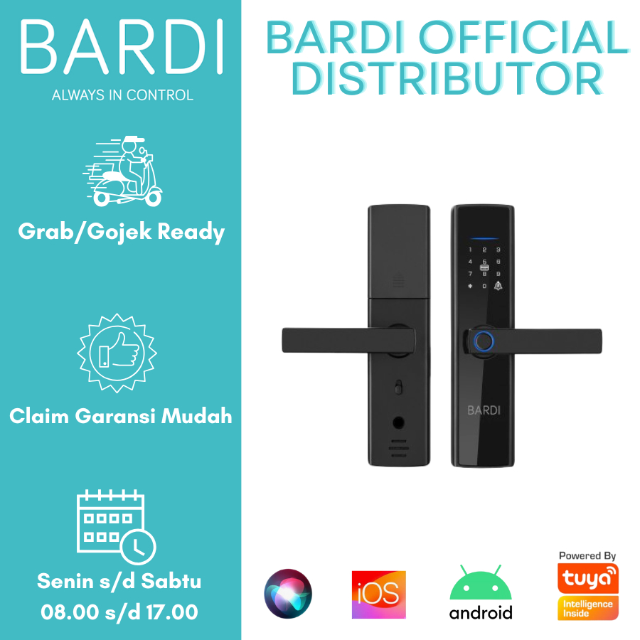 Jual Bardi Smart Door Lock Lite Version RFID Fingerprint - Handle Pintu ...