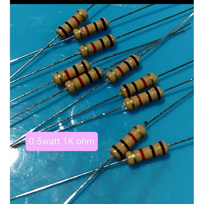 Jual 10BUAH RESISTOR 0.5WATT 1k ohm setengah watt 1K ohm 1Kohm 1 K OHM 0,5 WATT | Shopee Indonesia