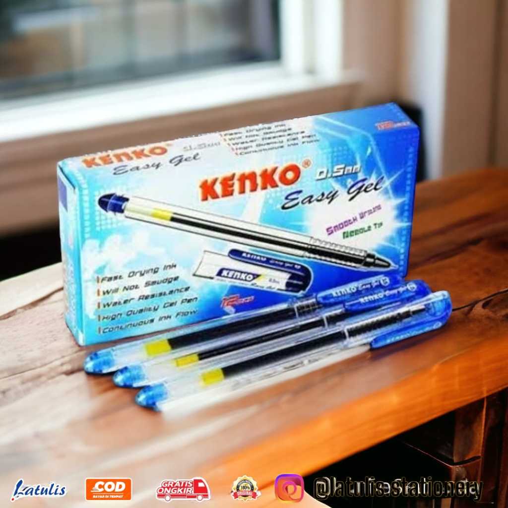 Jual Ballpen Pena Pulpen Kenko Easy Gell 0.5 / (12pcs) | Shopee Indonesia