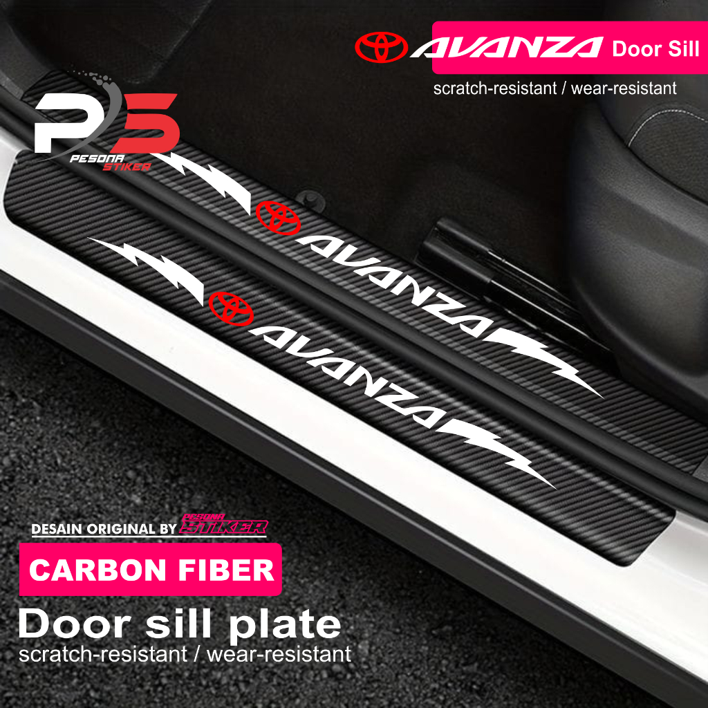 Jual 9 Pcs Stiker Pelindung Pintu Mobil Avanza 3D Door Sill Plate Guard ...