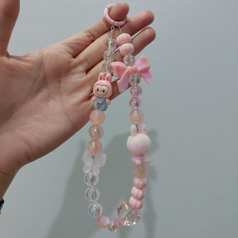 Jual gantungan labubu pink / phone strap pink labubu | Shopee Indonesia