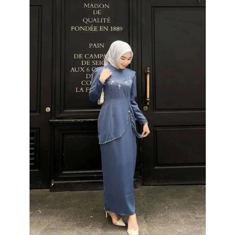 Jual TERLARIS One Set Felicia Kurung Melayu Dress Setelan Kurung Melayu ...