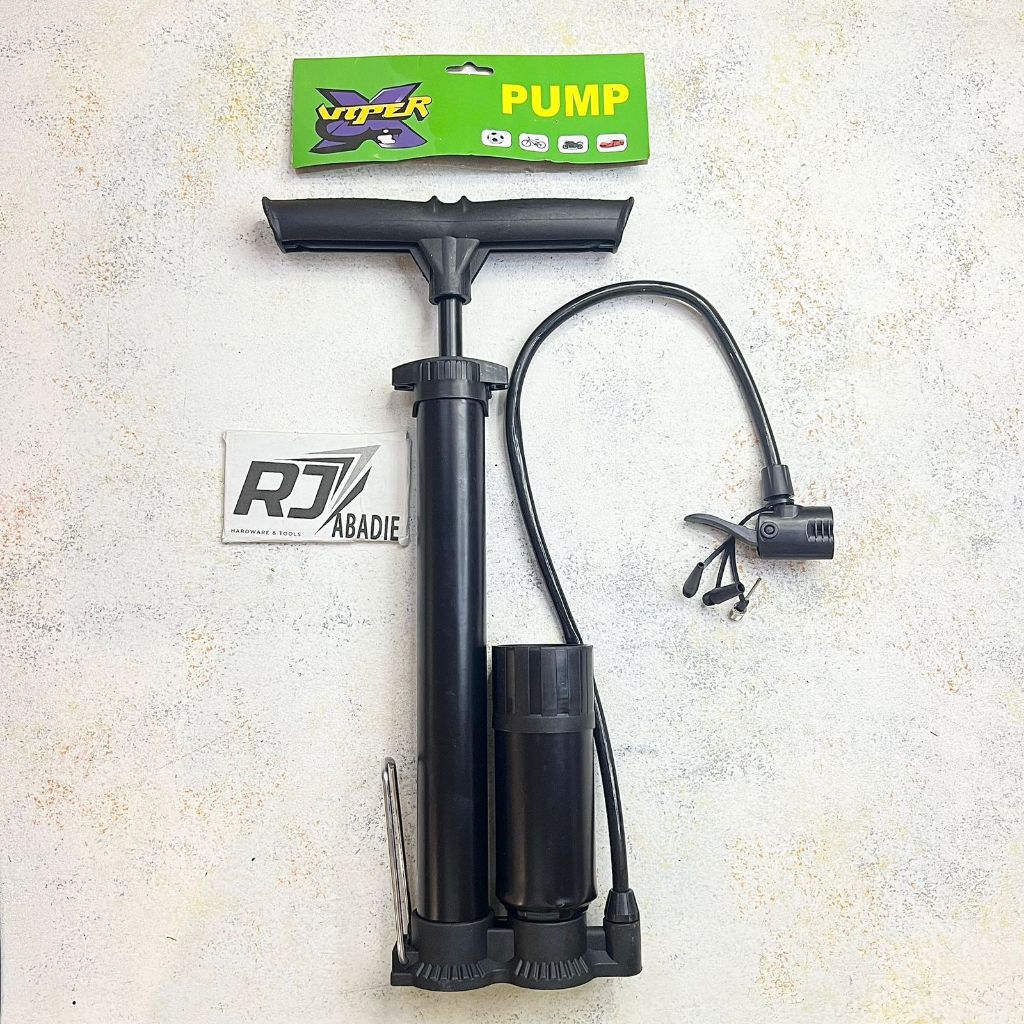 Jual Alat Pompa Ban Sepeda Pendek Meteran Besi Mini Bicycle Pump Viper ...