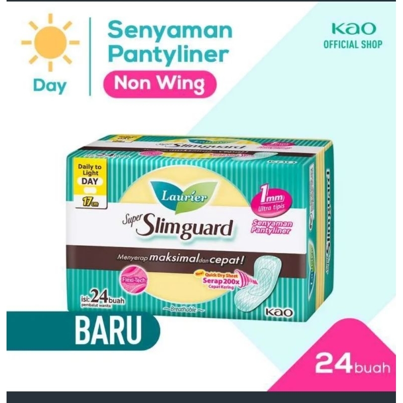 Jual LAURIER Super Slimguard Pembalut Wanita Super Tipis 17cm 24pads Senyaman Pantyliner ...