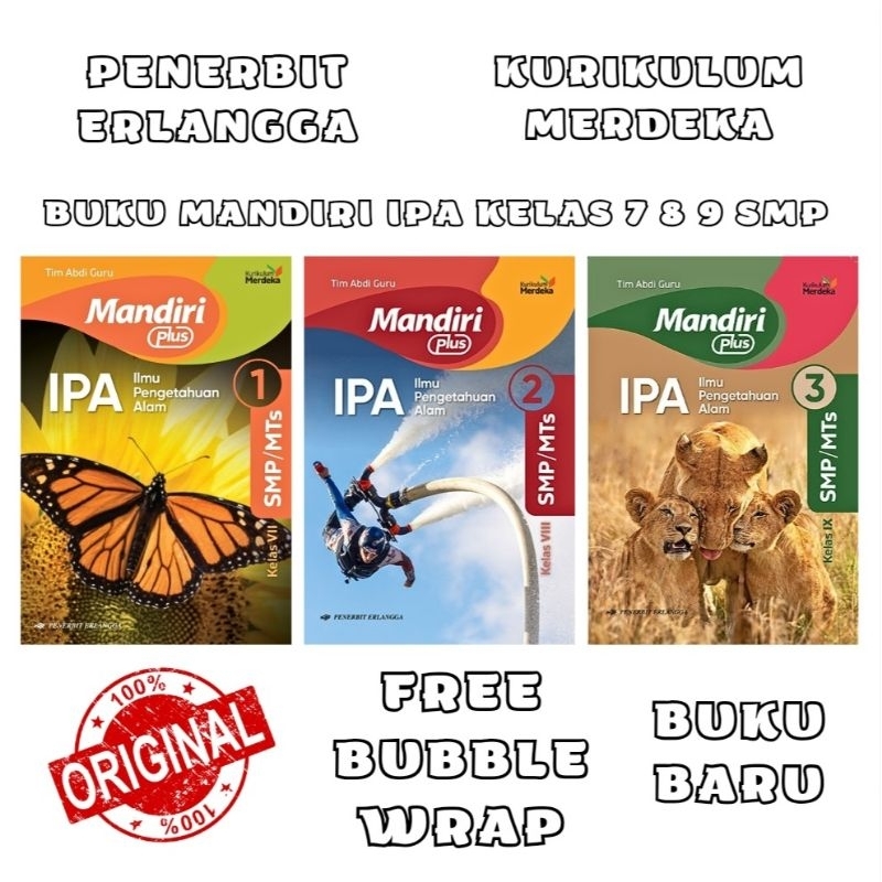 Jual Buku Mandiri Plus IPA Kelas 1 2 3 / 7 8 9 SMP/MTs Penerbit Erlangga Kurikulum Merdeka Km ...