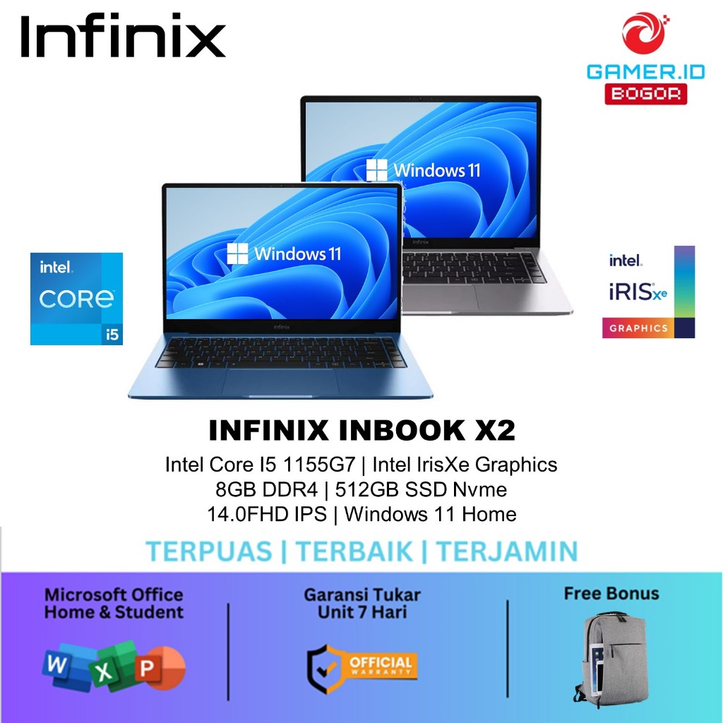 Jual Infinix Inbook X2 i5 1155g7 8gb 512ssd w11 14.0 fhd ips - TERMURAH ...