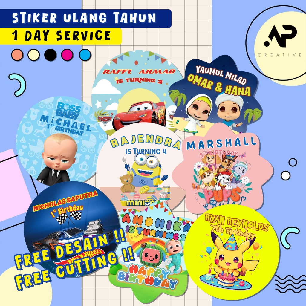 Jual Stiker Label Ulang Tahun Stiker Label Ulang Tahun Anak Stiker ...
