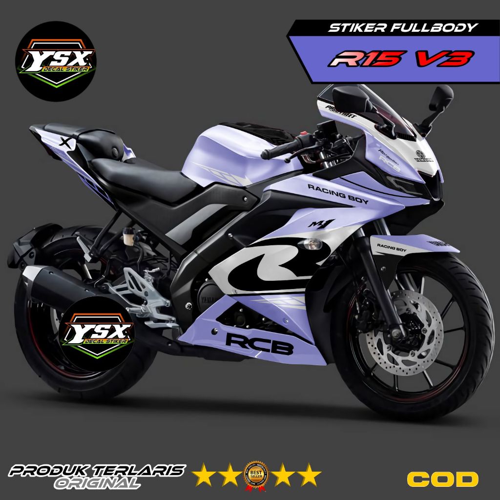 Jual Decal R15 V3 Stiker fullbody Model Desain Rcb Racing | Shopee ...