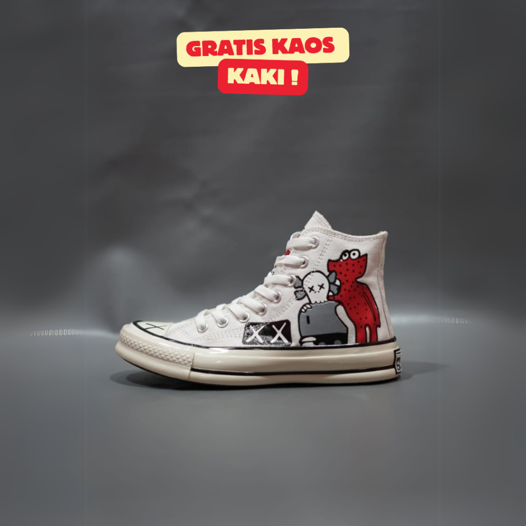 Jual SEPATU CONVERSE 70S HIGH X KAWS JILID 1 PUTIH GRADE ORIGINAL 36-43 ...