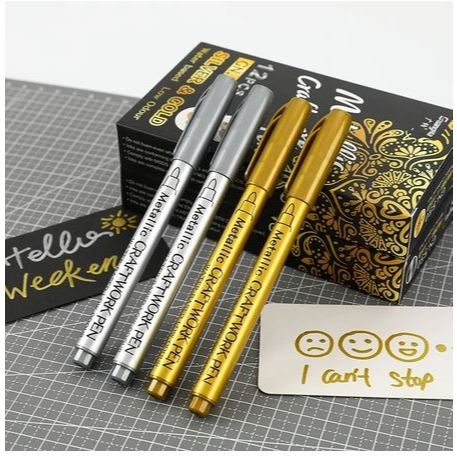 Jual SPIDOL METALLIC Craftwork / Kaligrafi Tinta Emas Permanent (Gold ...