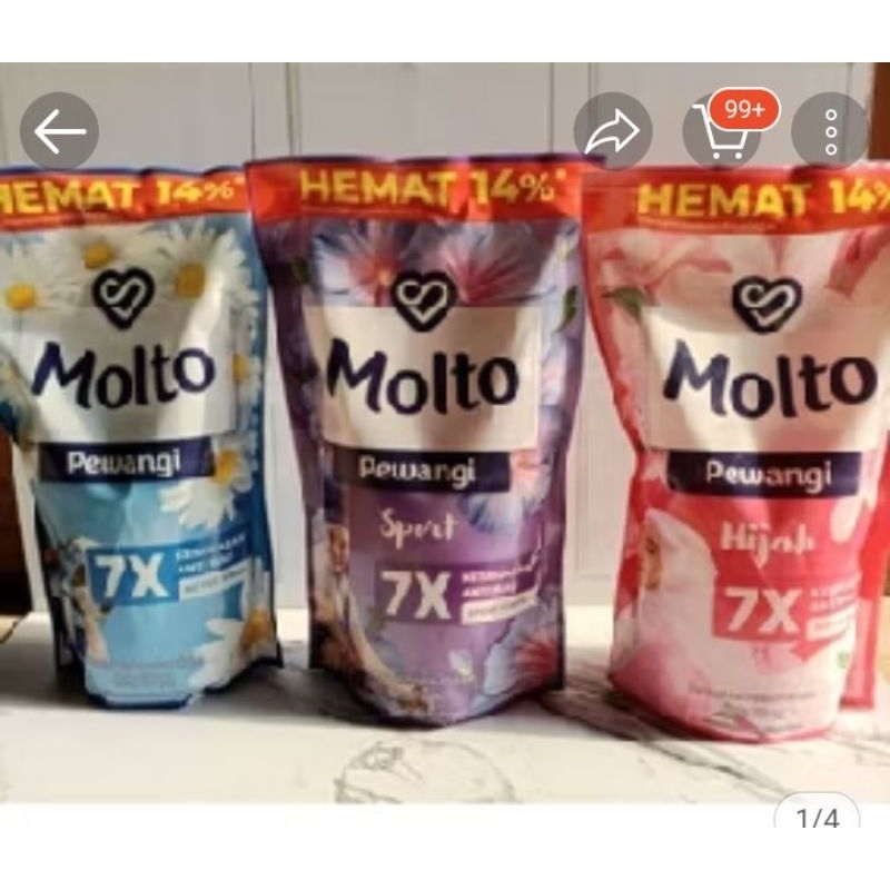 Jual Molto Pewangi dan Pelembut Pakaian Reffil 780ml/765ml | Shopee Indonesia