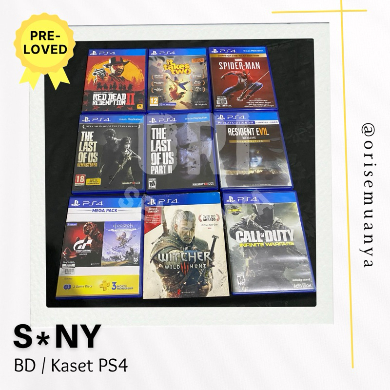 Jual BD / KASET PS4: RED DEAD REDEMPTION, SPIDERMAN, THE LAST OF US, IT ...