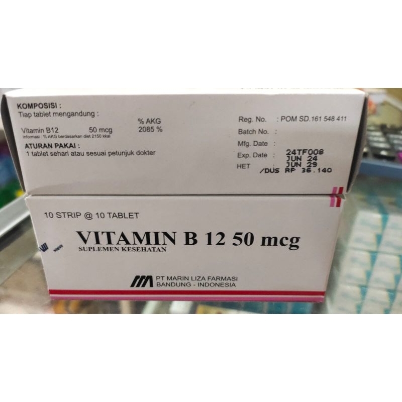 Jual VITAMIN B12. 50 mcg 1 Box 10 strip 10 tablet | Shopee Indonesia