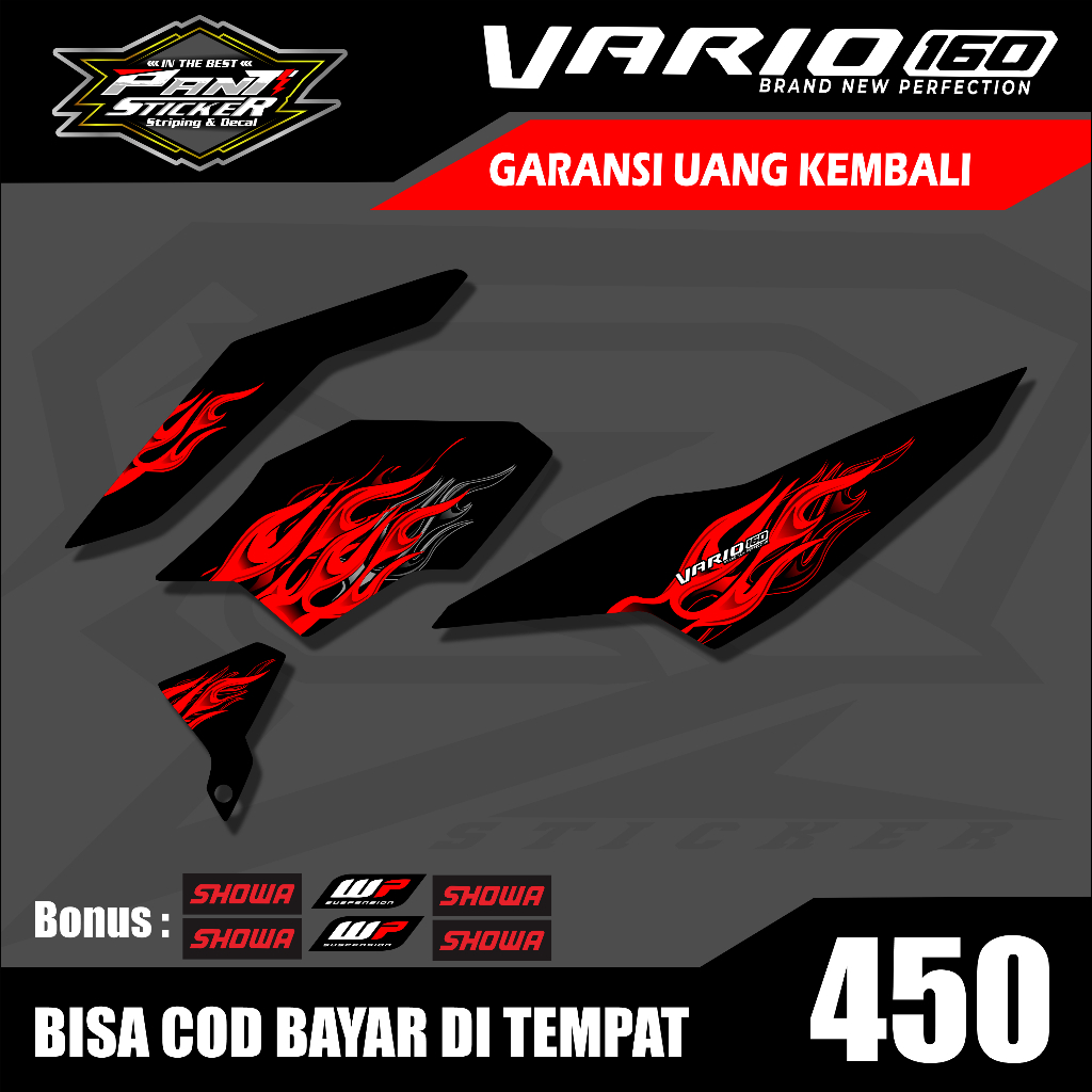 Jual STIKER VARIO STRIPING VARIO 160 NEW MOTIF API VARIAN WARNA ...