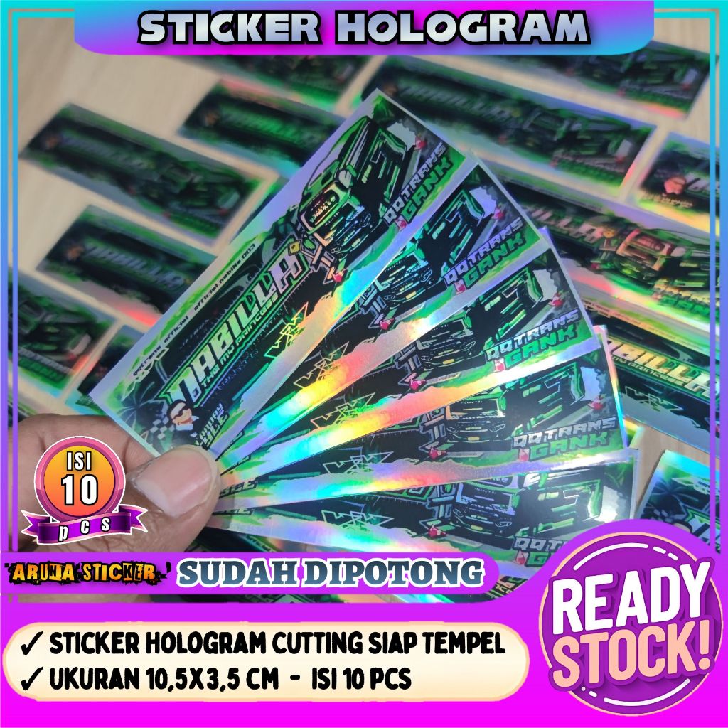 Jual 10 pc Sticker Bus Nabilla Hologram Panjang SUDAH DIPOTONG Tinggal ...