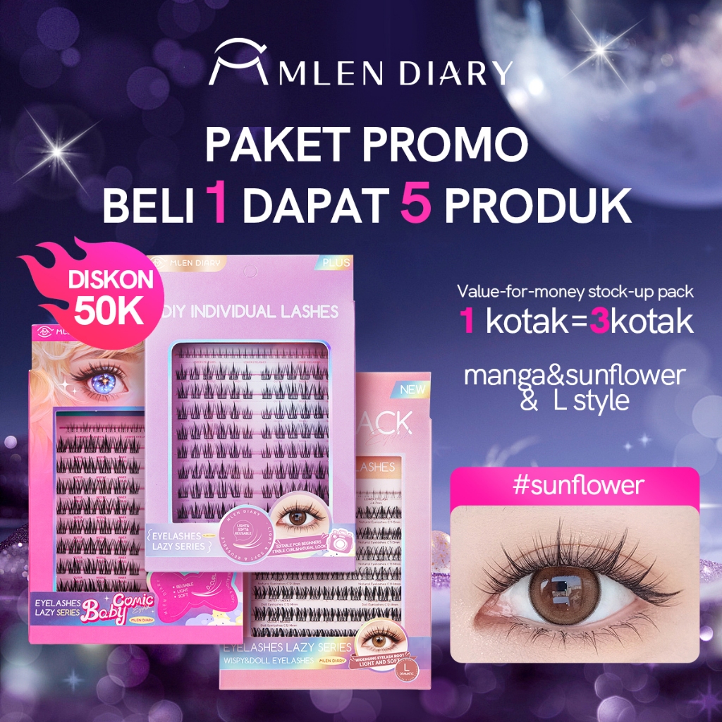Jual MLEN DIARY Bulu Mata Set Kombinasi Bulu Mata Terlaris, Paket ...
