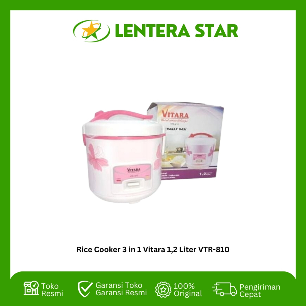 Jual Rice Cooker 3 in 1 Ukuran 1,2 Liter Vitara VTR 810 MN Magic Com ...